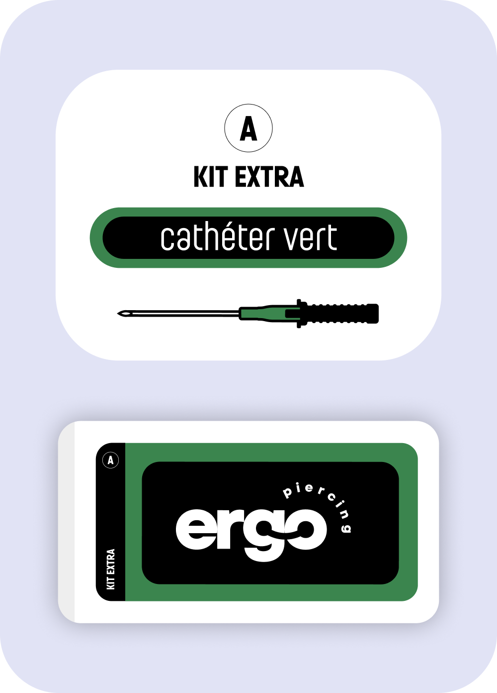 Kit Extra A - Cathéter vert | Ergo Piercing
